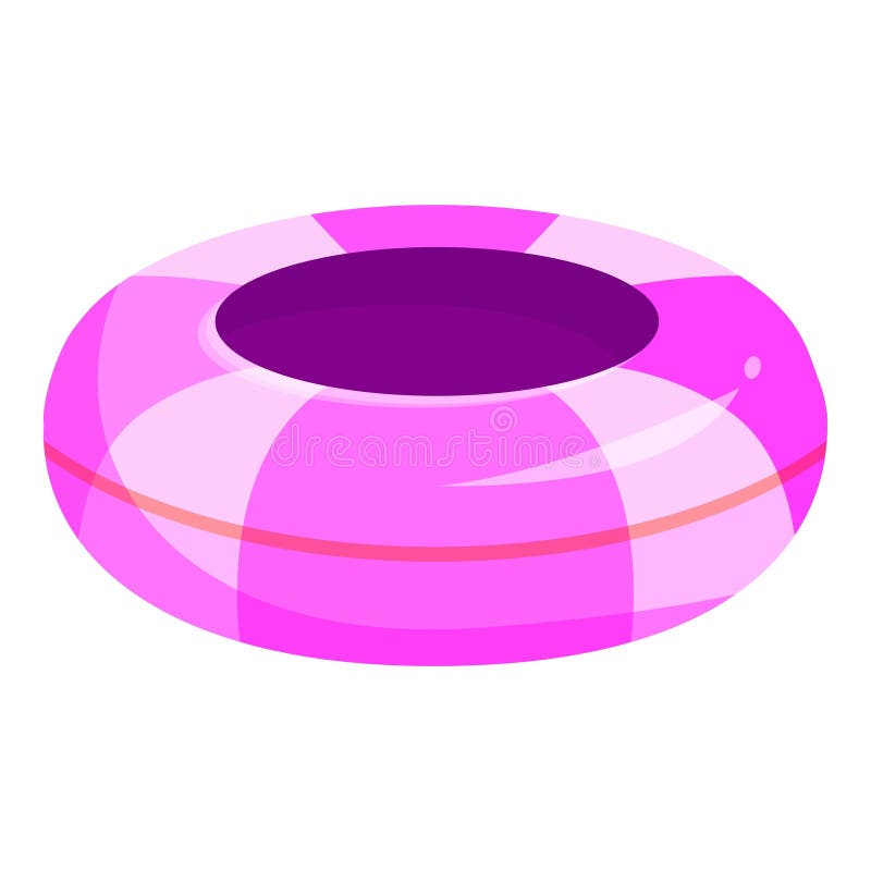 Pink Inflatable Swim Ring Isolated on White Background Stock Vector ...
