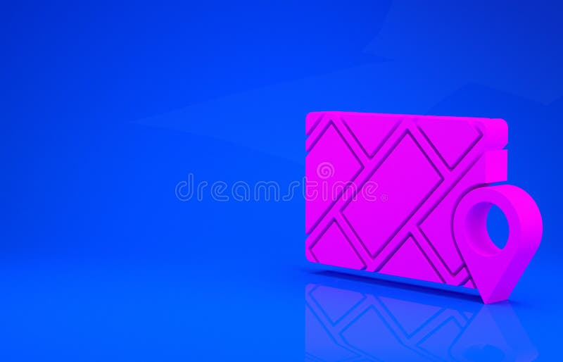 Pink Infographic of City Map Navigation Icon Isolated on Blue ...