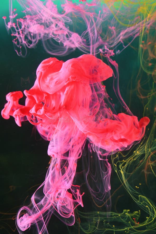 Pink ink floating in water stock photo. Image of float - 2662926