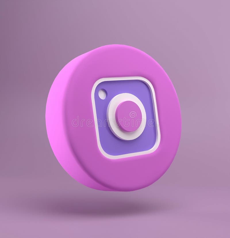 Pink Instagram Icon 3d Illustration Stock Illustration - Illustration ...