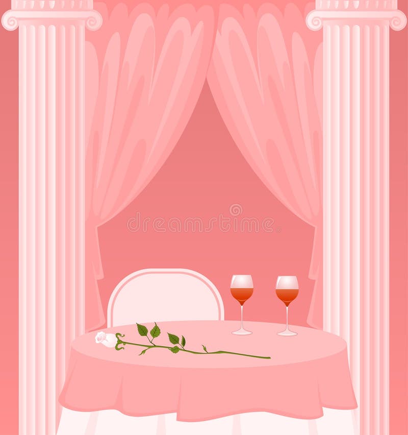 Pink Interior is in a Restaurant Stock Vector - Illustration of style ...