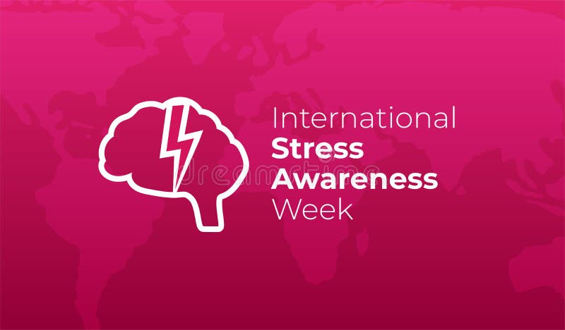 Pink International Stress Awareness Week Background Illustration Stock ...