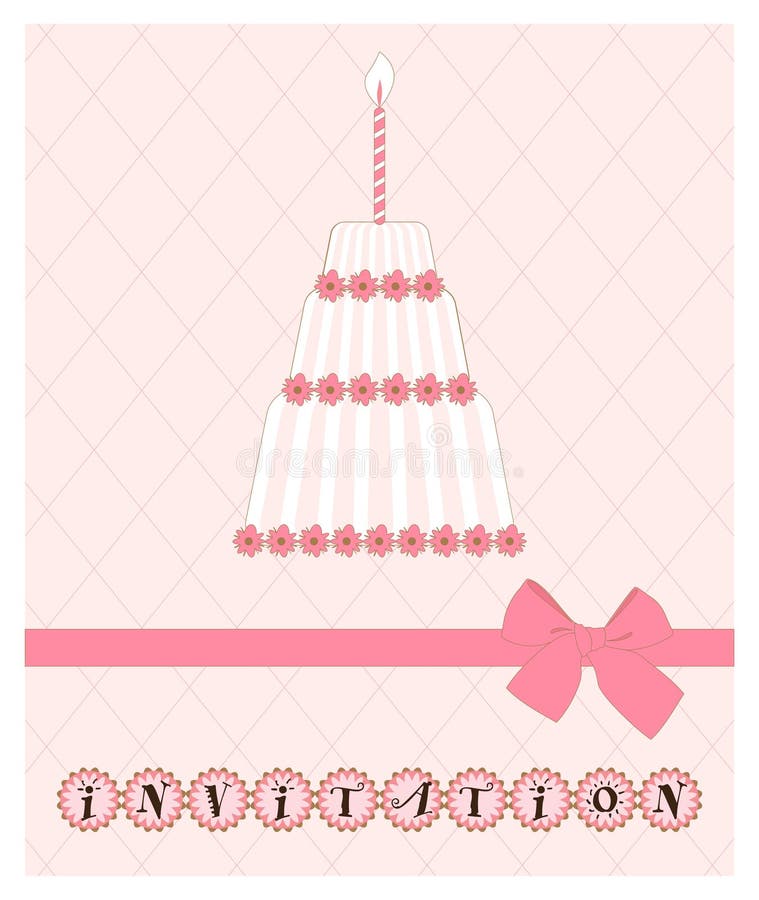 Pink invitation stock vector. Illustration of greeting - 16038740