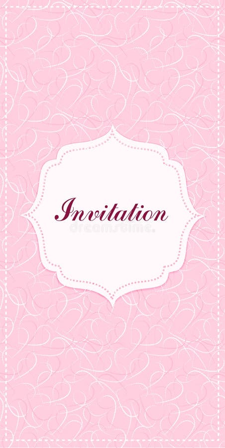 Pink Invitation Card stock vector. Illustration of ornamental - 30665560