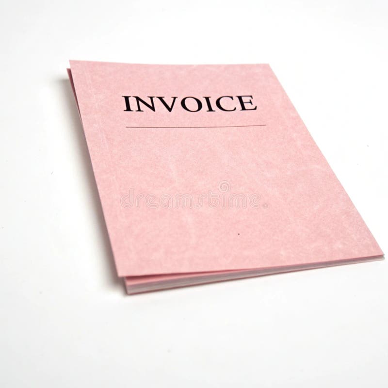 Pink Invoice Paper Isolated on Transparent Background Stock ...