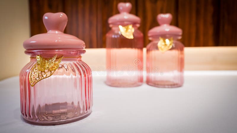 Pink Jars with Gold Ribbons: Adding Glamor To Your Storage Solution ...