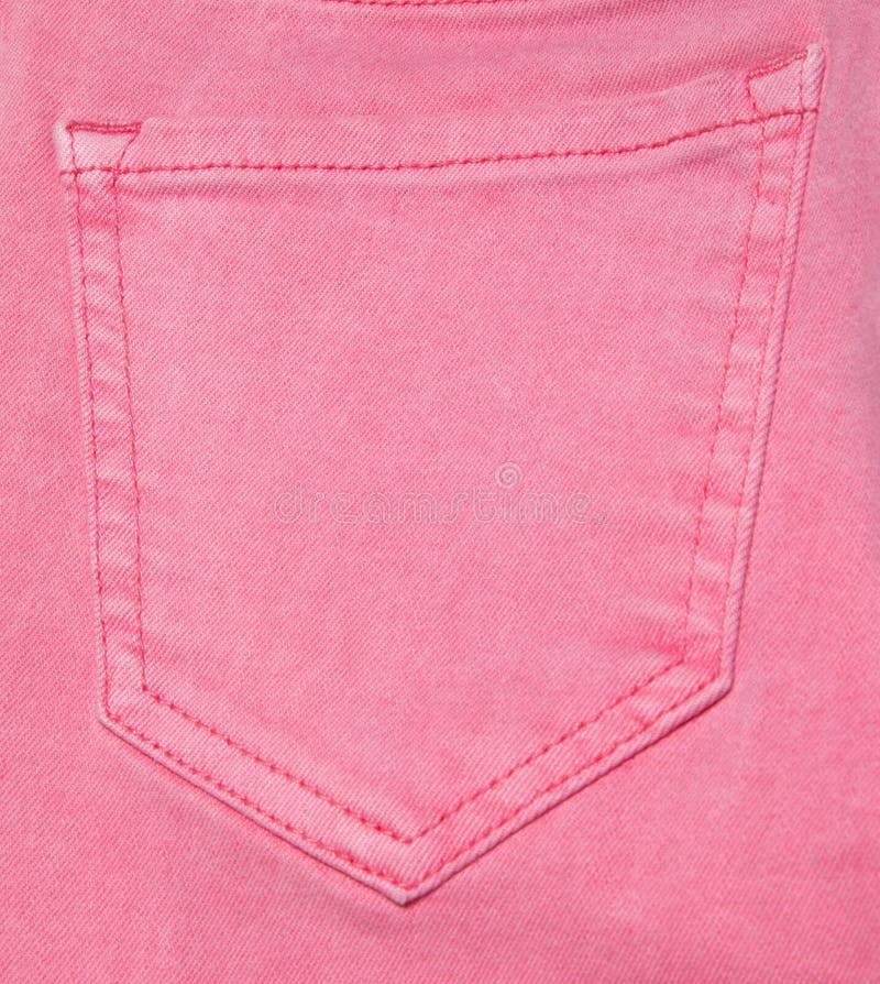 Pink Jeans Pocket or Denim Pocket Background. Dark Pink Jeans Pocket or ...