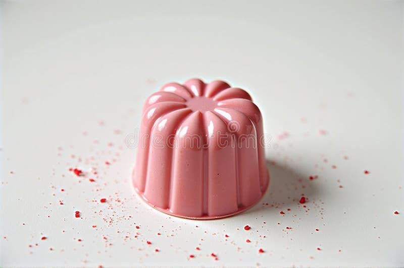 Pink Jelly Dessert on White Surface with Sprinkles Stock Image - Image ...