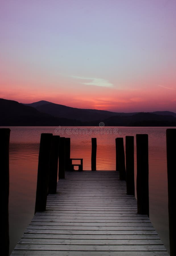 Pink Jetty stock photo. Image of clouds, peaceful, pink - 9196538