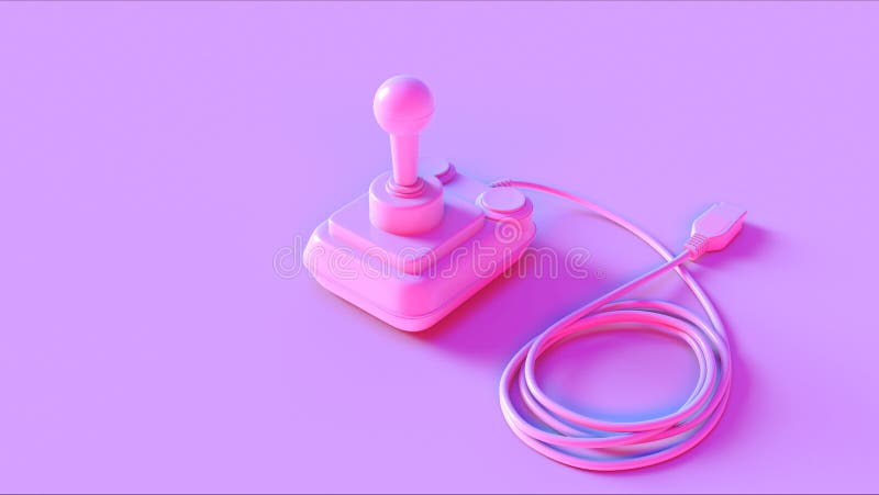 Pink Joystick Retro Simple stock illustration. Illustration of joystick ...