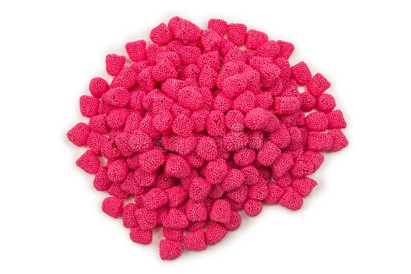 Pink Juicy Jelly Sweets Isolated on White Stock Photo - Image of ...
