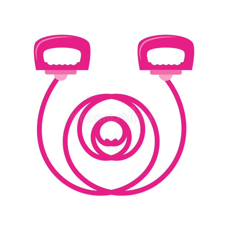 Pink Jump Rope Handle Sport Stock Vector - Illustration of play, body ...