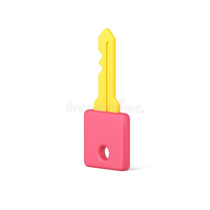 Pink Key with Shadow 3d Icon Vector Illustration Stock Vector ...
