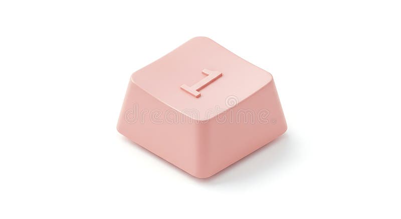 Pink Keyboard Key Number One Stock Illustration - Illustration of ...