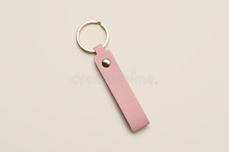 Leather Keychain on Light Background Stock Image - Image of design ...