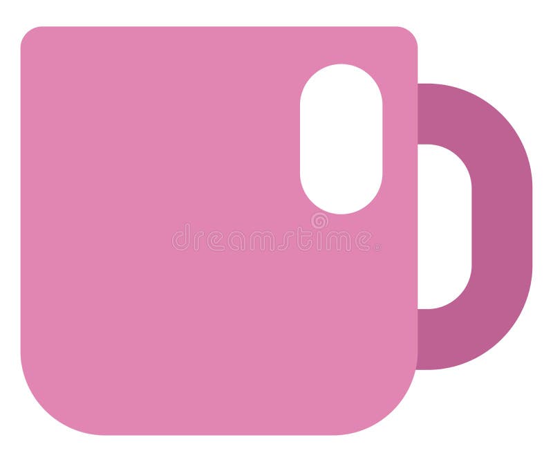 Pink kitchen cup, icon stock vector. Illustration of beverage - 259397662