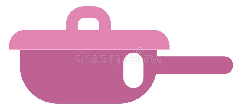 Pink kitchen pan, icon stock vector. Illustration of silhouette - 259397655
