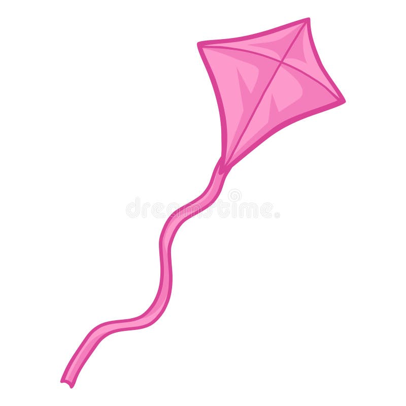 Pink Kite Drawing Illustration Vector Art Stock Vector - Illustration ...