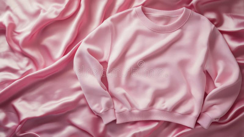 Pink Knit Sweater on Pink Satin Fabric Stock Illustration ...