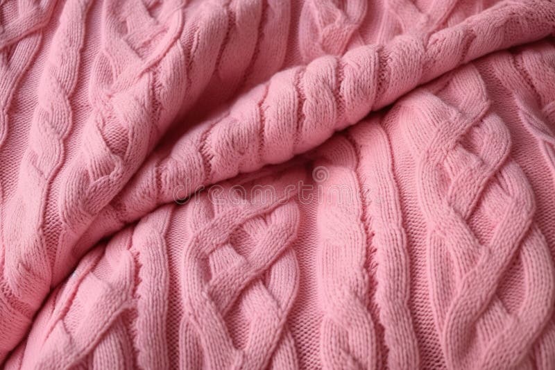 Pink Knitted Fabric As Background, Closeup. Knitted Clothes Stock ...