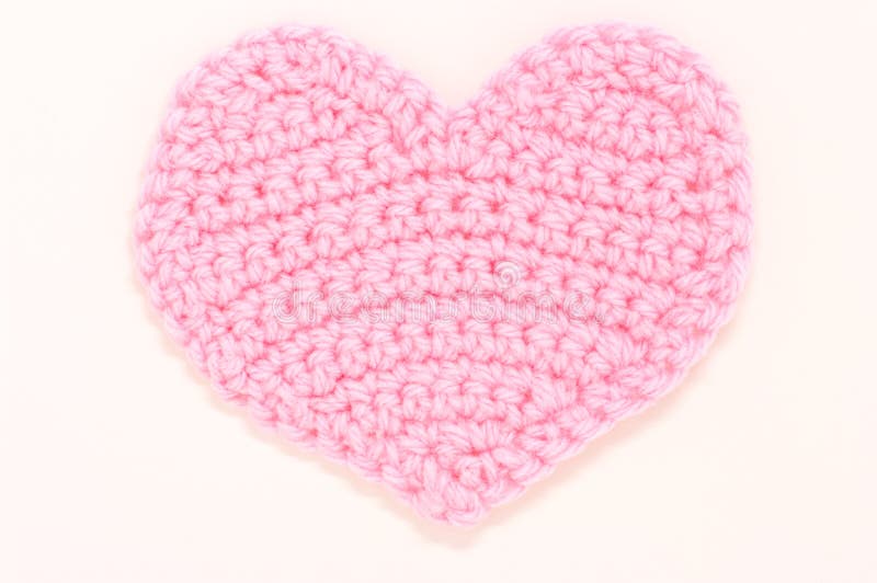 Pink knitted heart. stock image. Image of simple, heart - 28115573