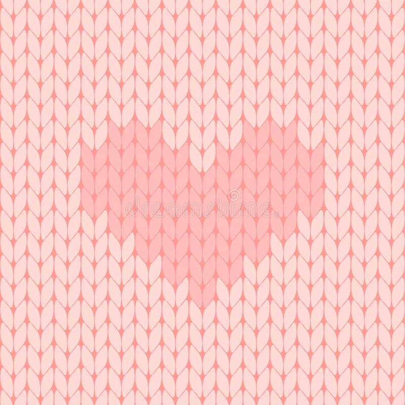 Pink Knitted Seamless Pattern with Heart Stock Vector - Illustration of clothing, knitted: 108122321