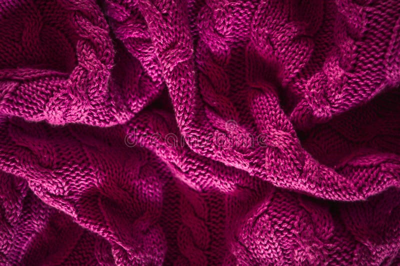 Pink Knitted Sweater Texture Background, Crumpled Sweater Stock Image ...
