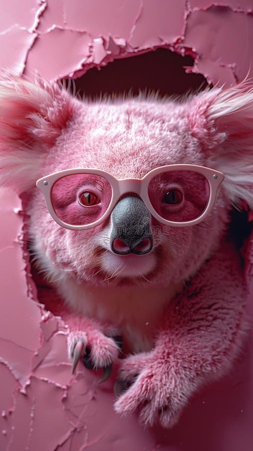 Pink Koala Wearing Sunglasses Stock Illustration - Illustration of pink ...