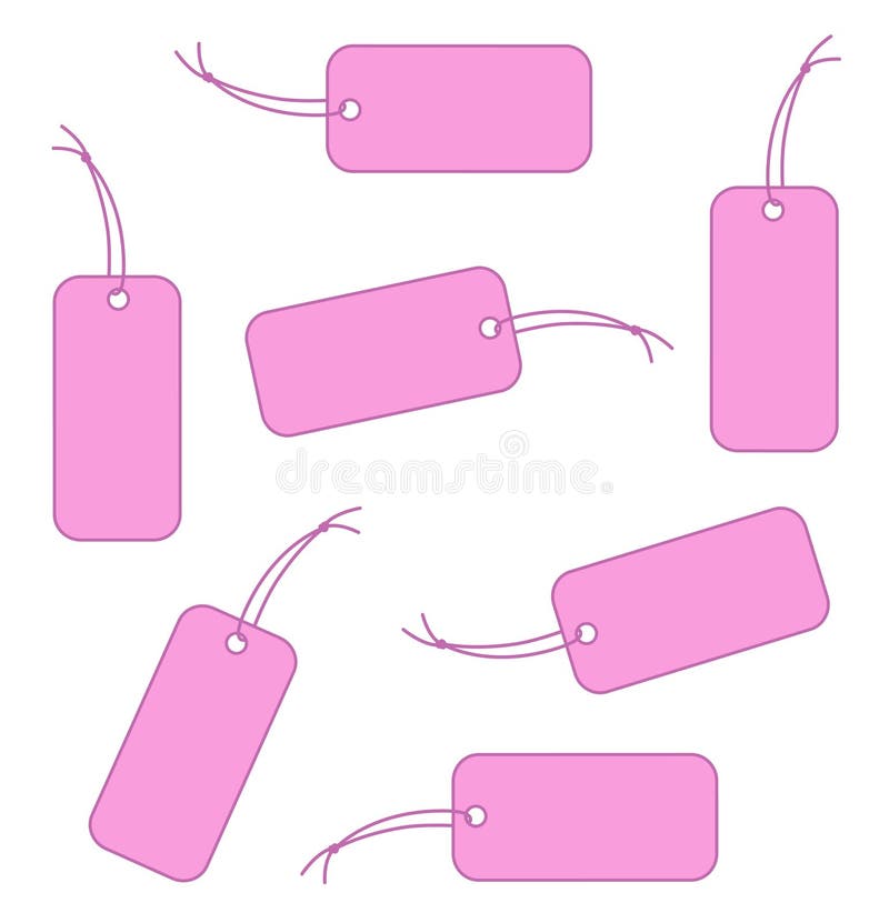 Pink Labels Set Vector Illustration Stock Vector - Illustration of ...
