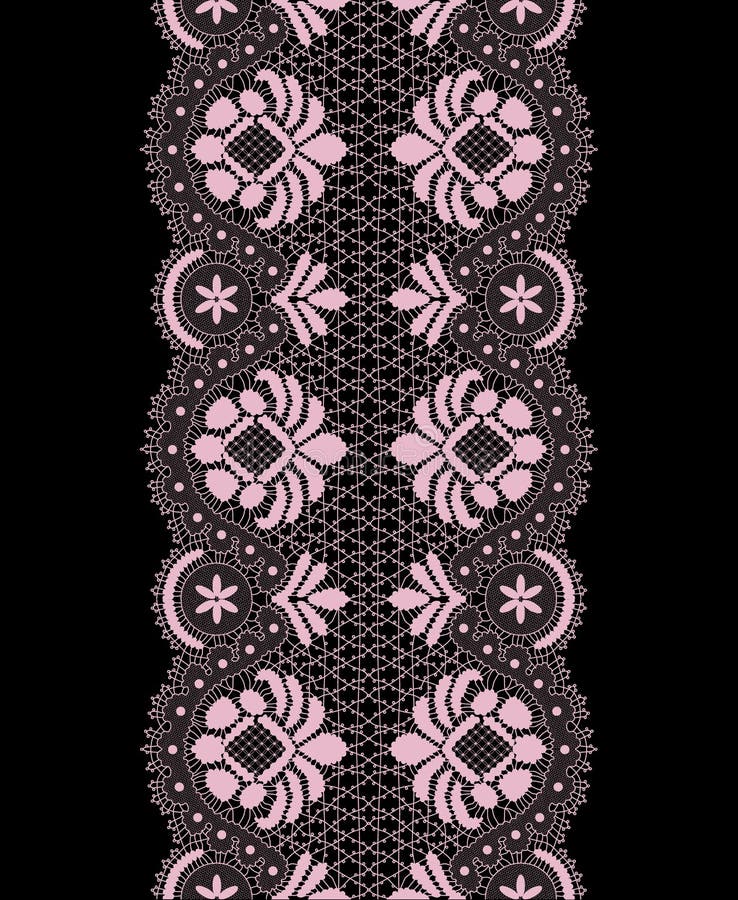 Pink lace border stock vector. Illustration of vintage - 124195409