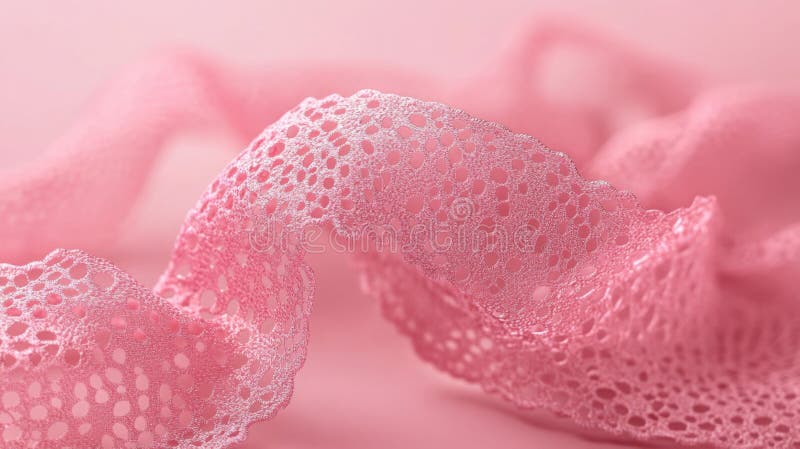 Pink Lace Ribbon with Delicate Pattern on a Soft Background Stock ...