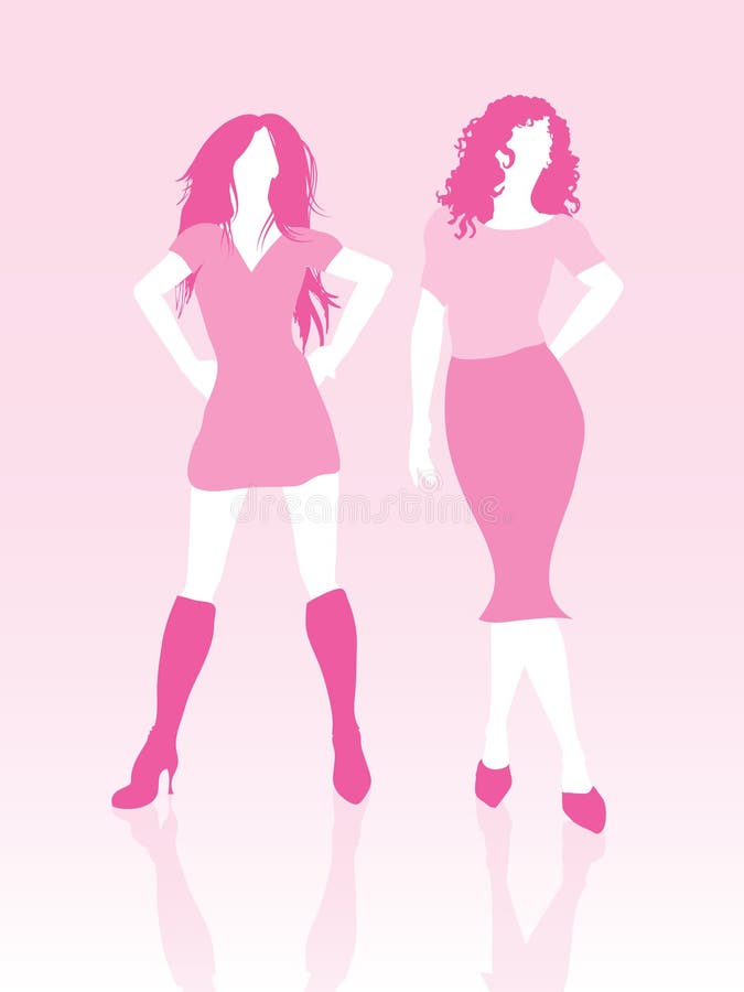 Pink ladies stock vector. Illustration of female, girl - 1814095