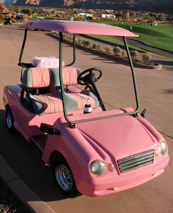 Pink Ladies Golf Cart stock photo. Image of wealthy, golfer - 4525962