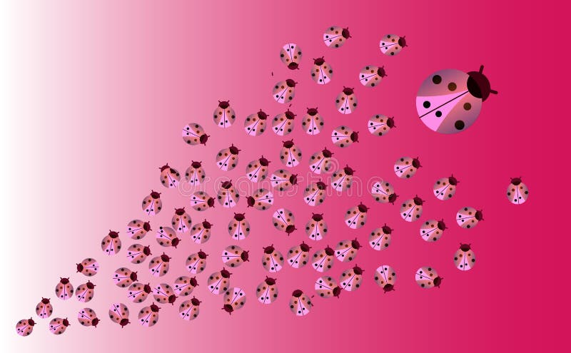 Pink Ladybugs Background stock vector. Illustration of birds - 97332960