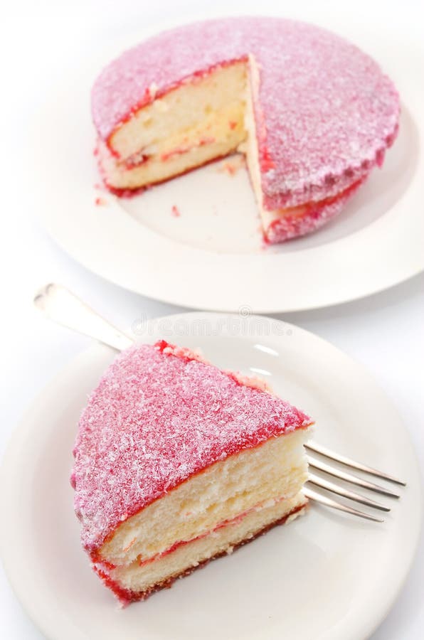 Pink Lamington Coconut Cake Stock Image - Image of entertainment, slice ...