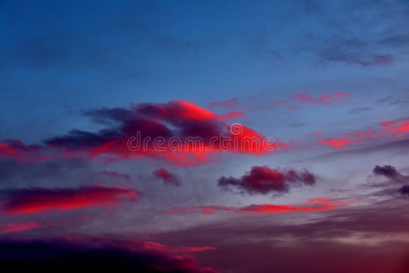 Pink Landscape, on the Evening Sky Stock Image - Image of sunset ...