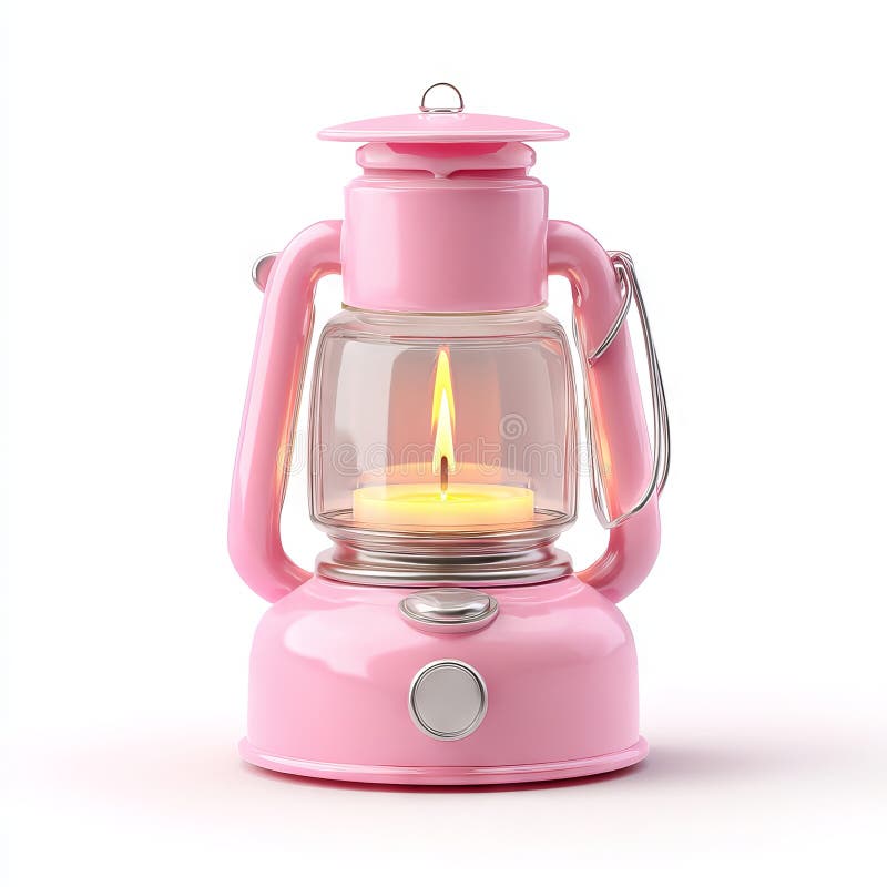A Pink Lantern with a Lit Candle Inside of it Stock Photo - Image of ...