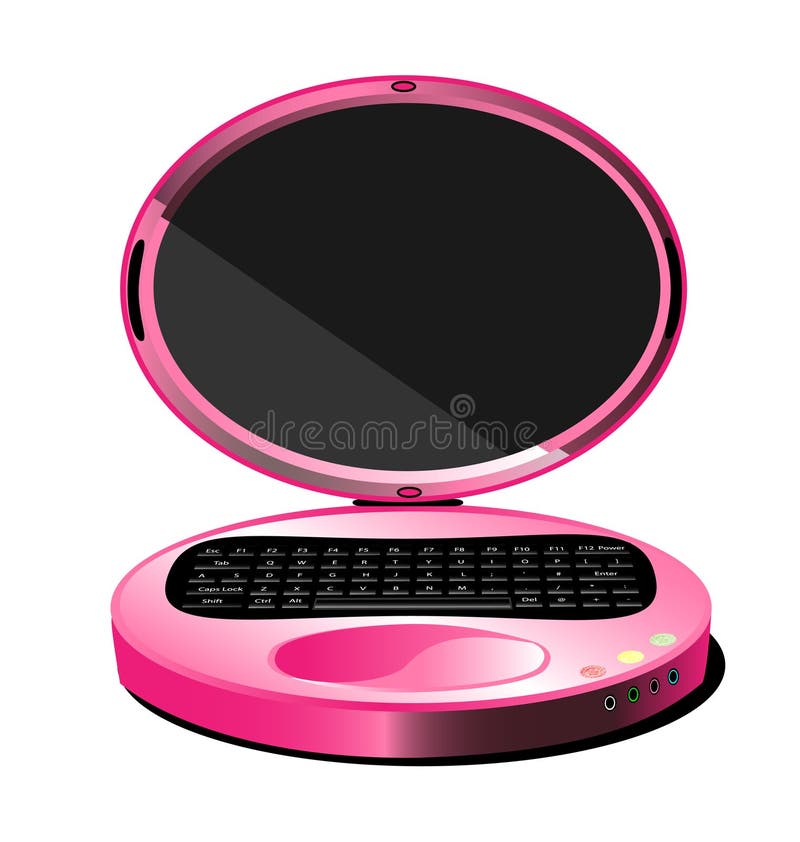 Laptop on Oval Background stock vector. Illustration of background ...