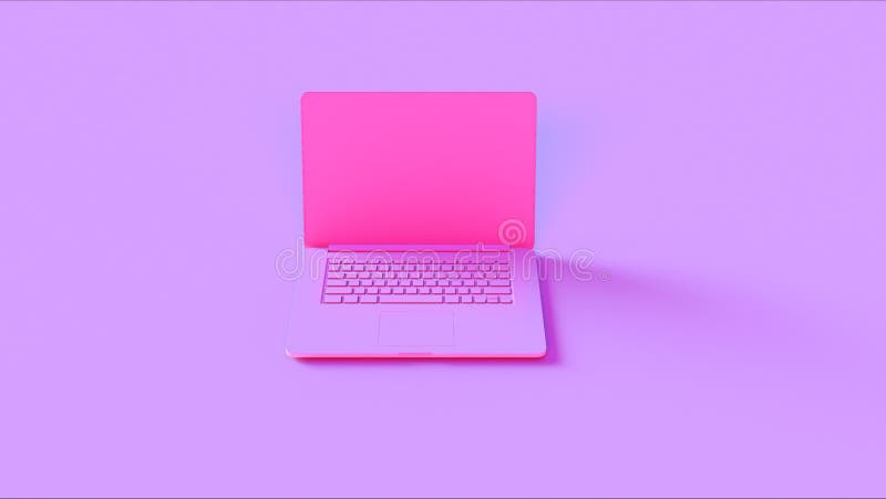 Pink Laptop Isolated on White Vector Stock Vector - Illustration of ...