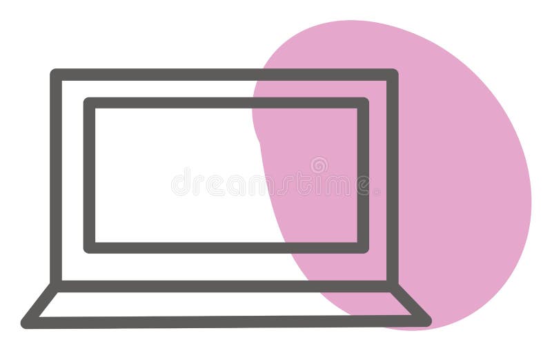 Pink Laptop Icon in Cartoon Style Stock Vector - Illustration of ...