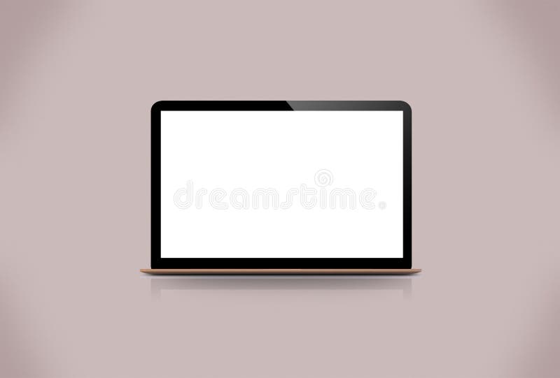Pink laptop mockup stock illustration. Illustration of screen - 154091777