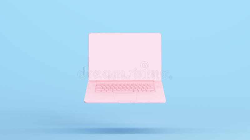 Pink Laptop Notebook Working Remotely Screen Open Computer Keyboard ...