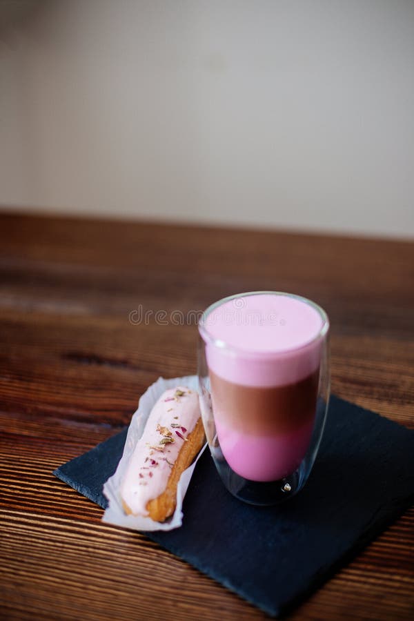 Color latte in a glass. stock photo. Image of healthy - 124400494