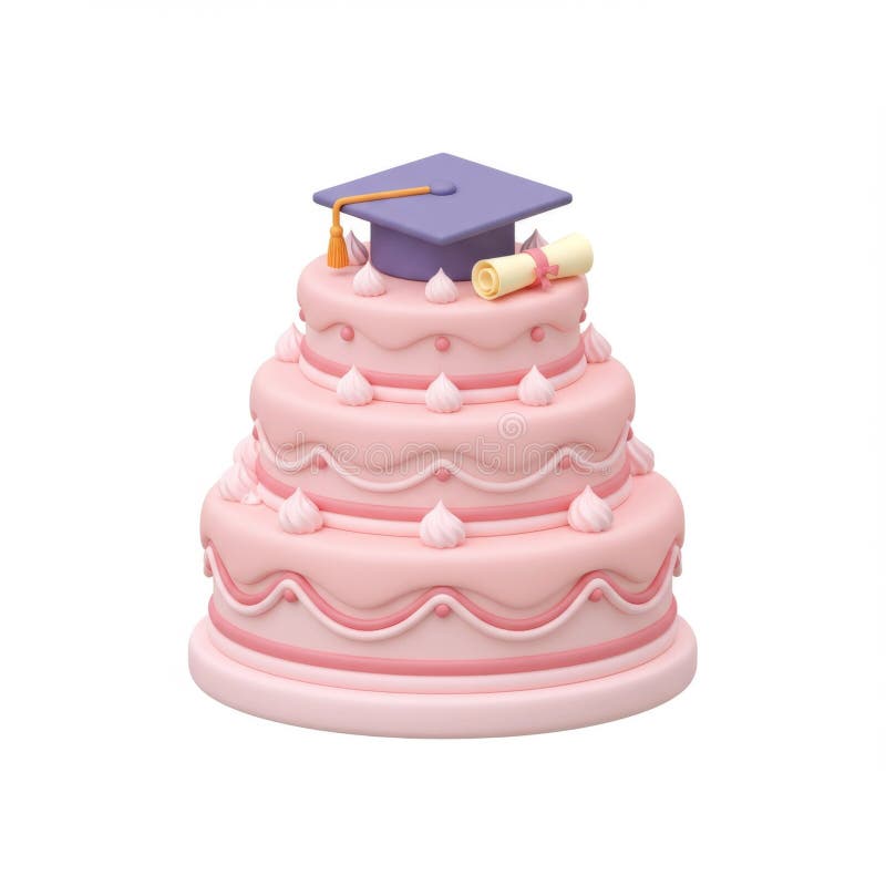 Pink Layered Graduation Cake Stock Illustrations – 16 Pink Layered ...