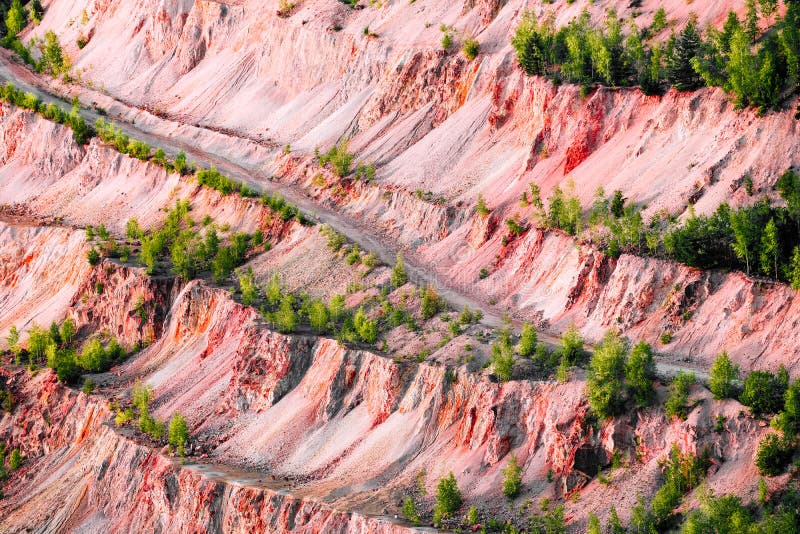 Pink Layers in Open Pit Mine Stock Image - Image of gold, mining: 255914745