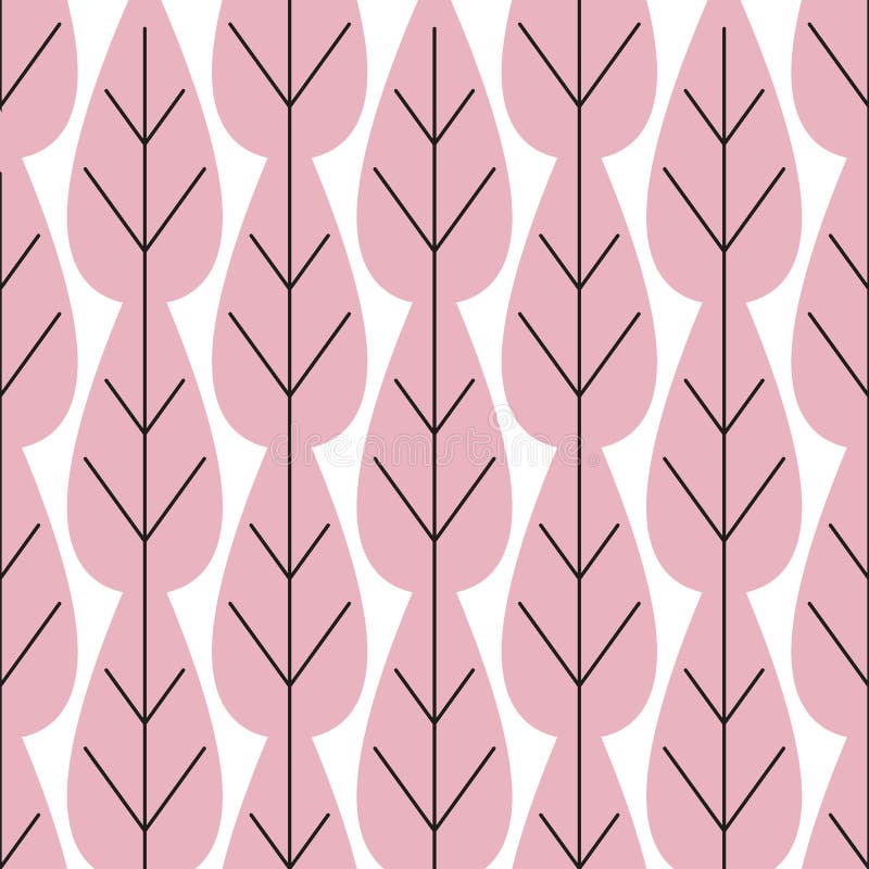Pink Leaves Pattern. Endless Background. Seamless Pattern Stock ...