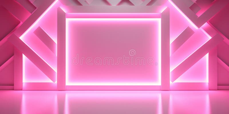 Pink LED Creative Abstract Geometric Wallpaper. Stock Illustration ...