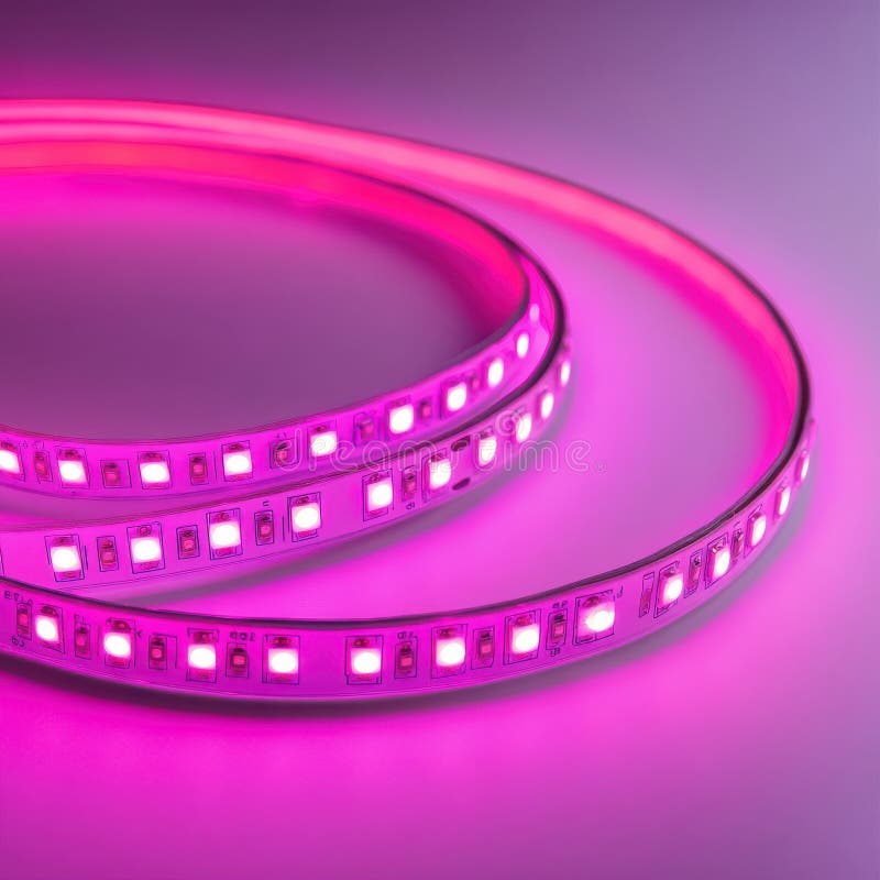 Pink LED Lights Isolated on White Background Stock Illustration ...