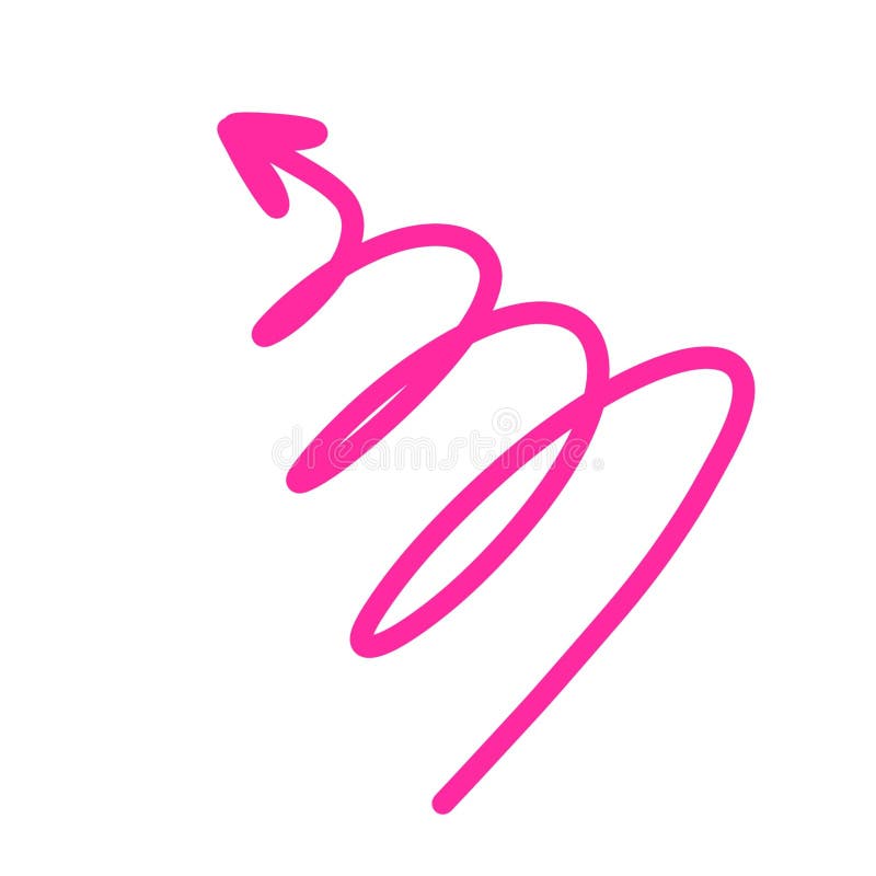 Pink Left Arrow by Handwrite Style Stock Vector - Illustration of icon ...
