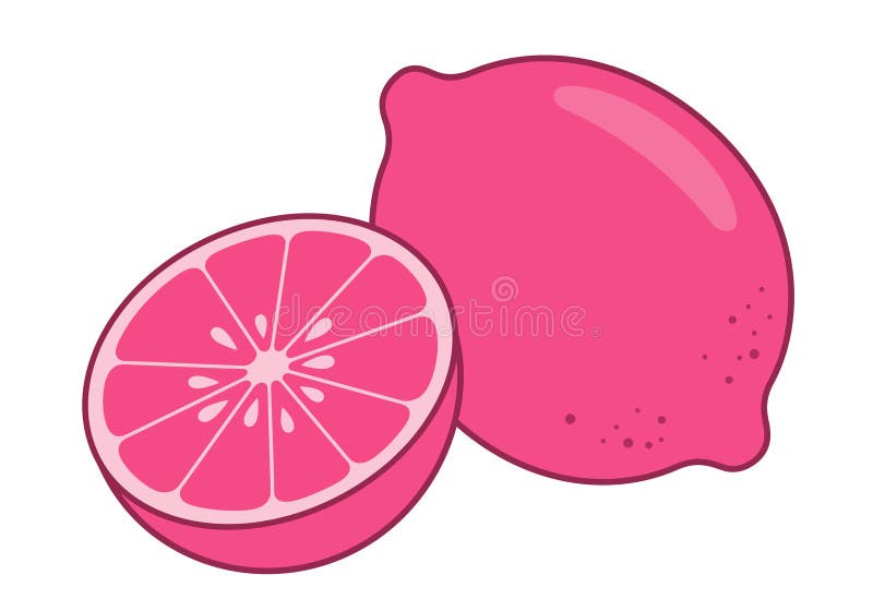 Pink lemon clipart stock vector. Illustration of detailed - 370503257